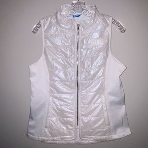 Att | Jackets & Coats | Att Winter White Girly Shiny Puff Vest Snow ...